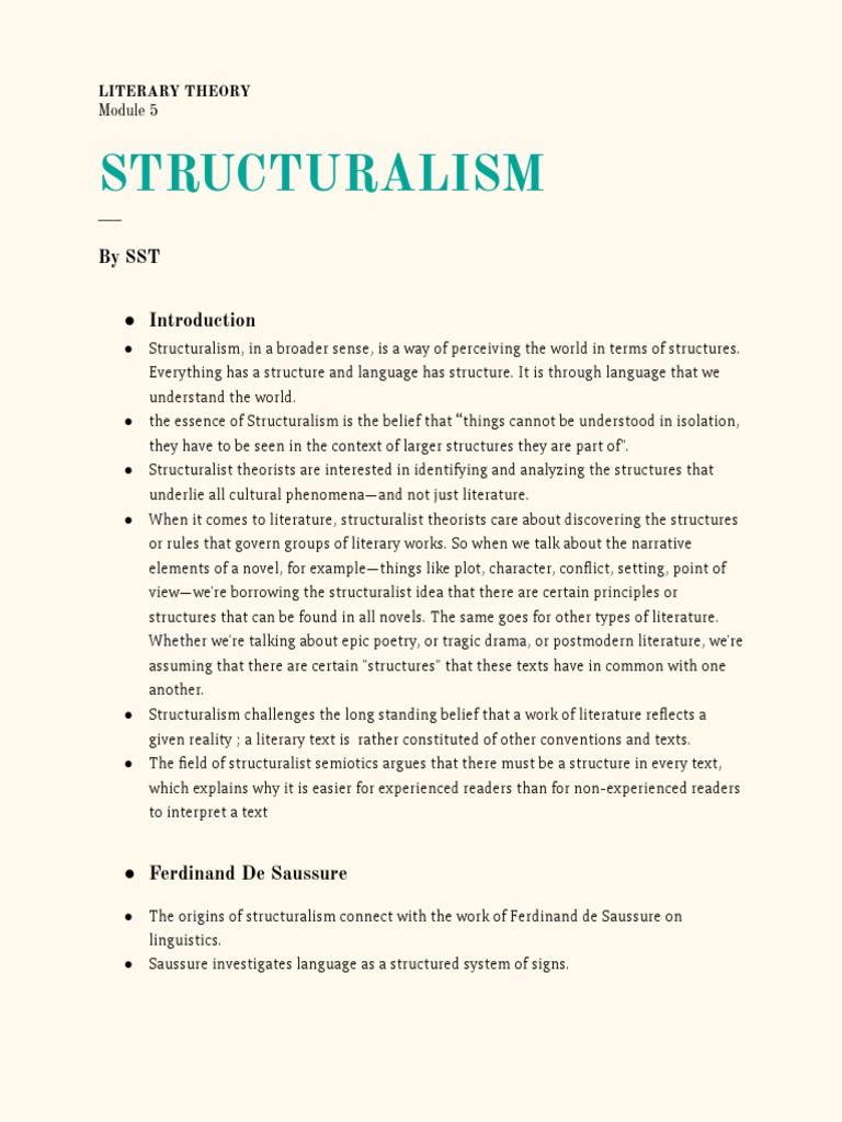 Structuralism | PDF | Philosophical Theories | Cognitive Science