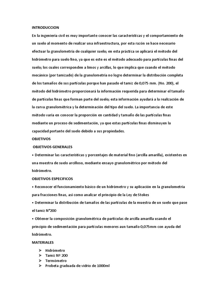 Introduccion, Objetivos, Materiales | PDF