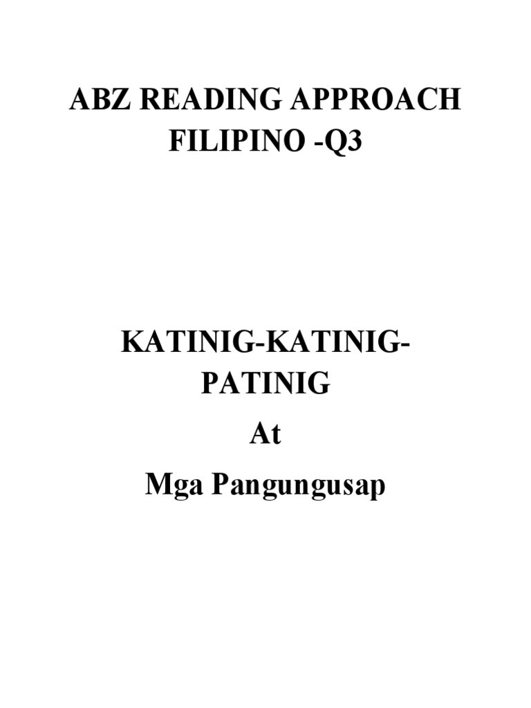 Abz Reading Approach Filipino - Q3 | PDF