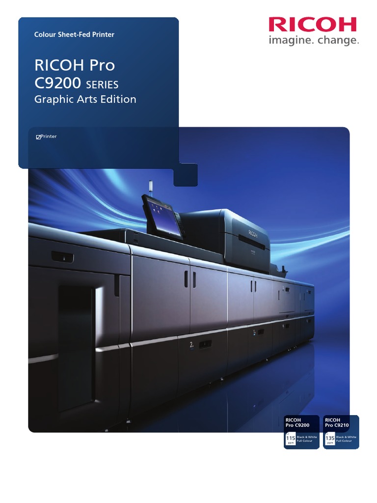 Ricoh Pro C9200: Series Graphic Arts Edition | PDF | Printer (Computing) | Automation