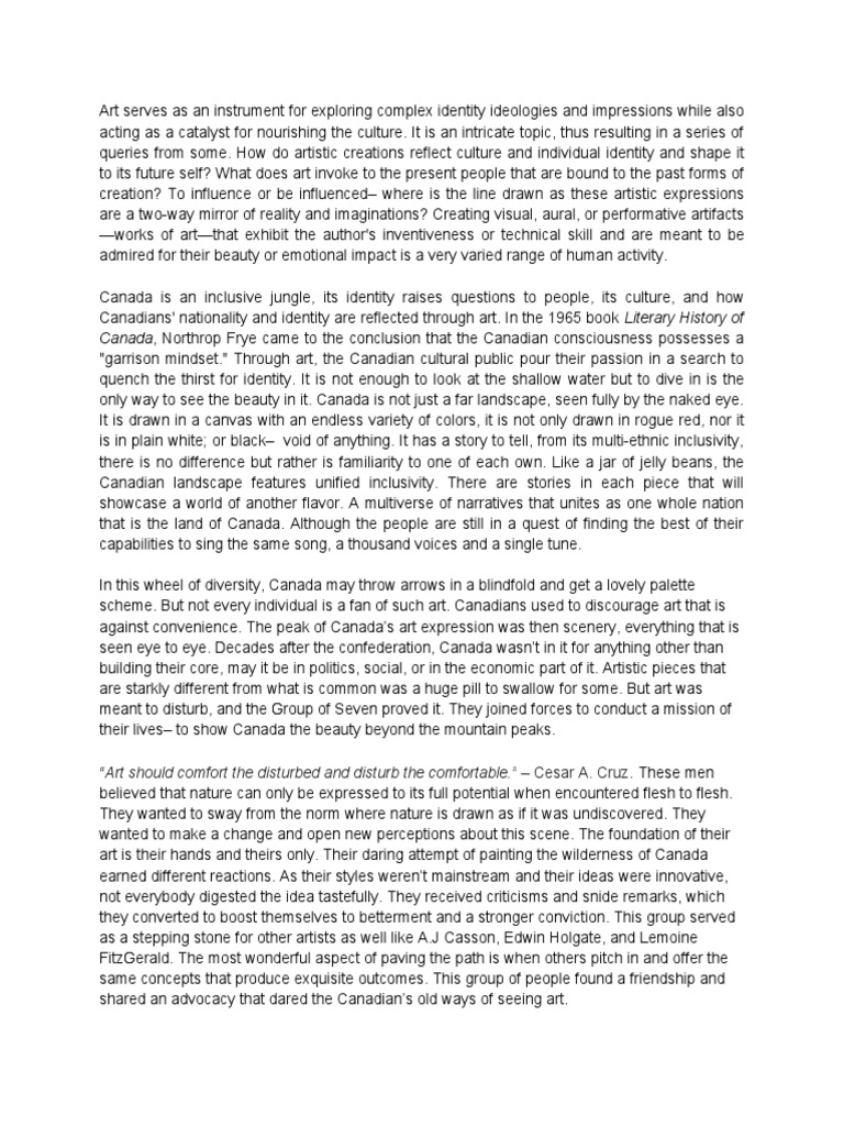 Exploring Canadian Identity Through Art | PDF | Aesthetics ...