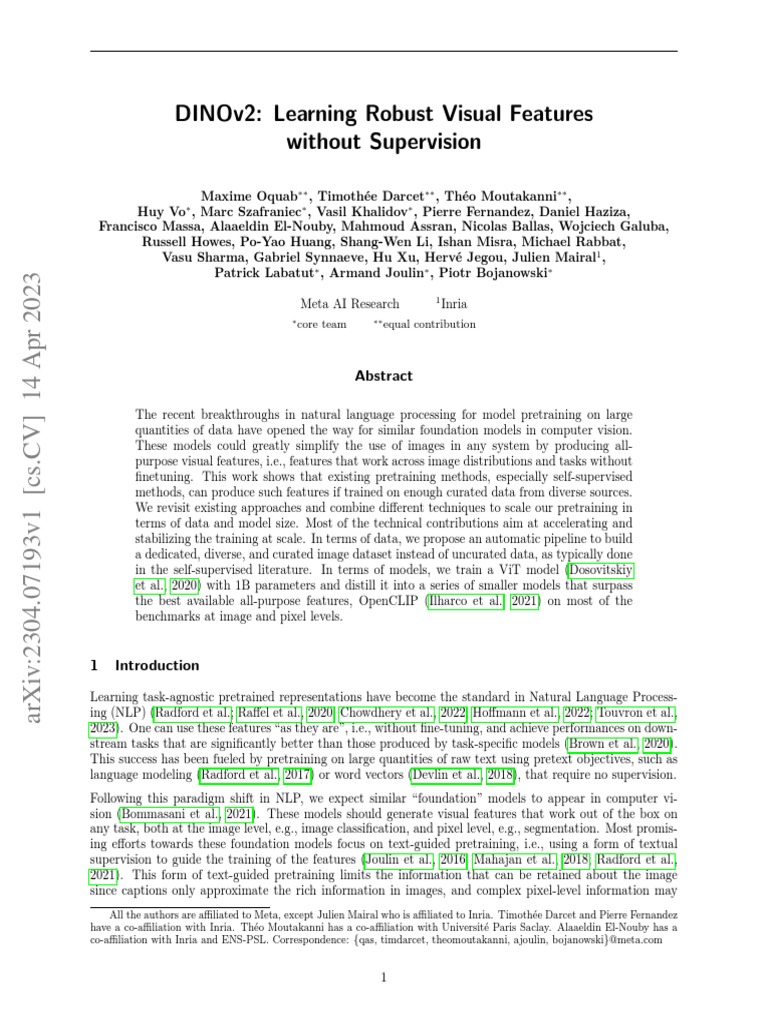 Dinov 2 | PDF | Image Segmentation | Graphics Processing Unit