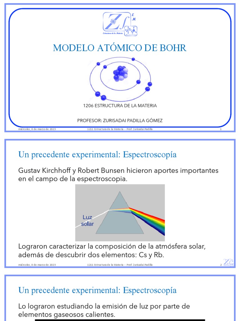 Modelo Atómico de Bohr y el Hidrógeno | PDF