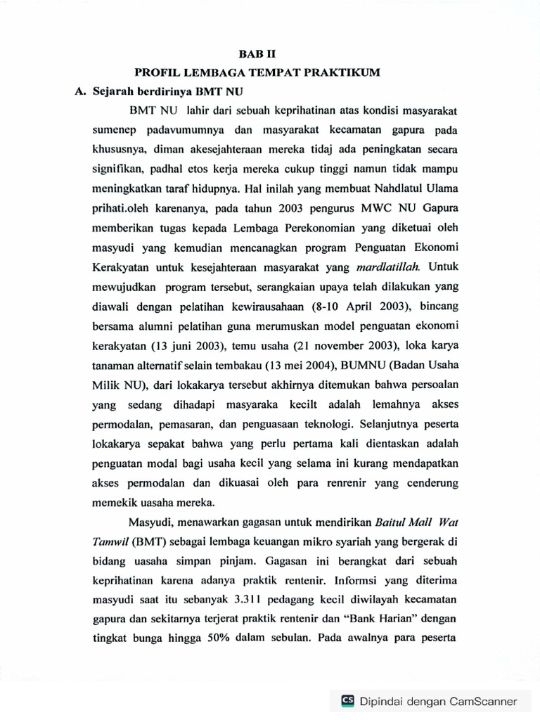 Sejarah Singkat BMT NU | PDF