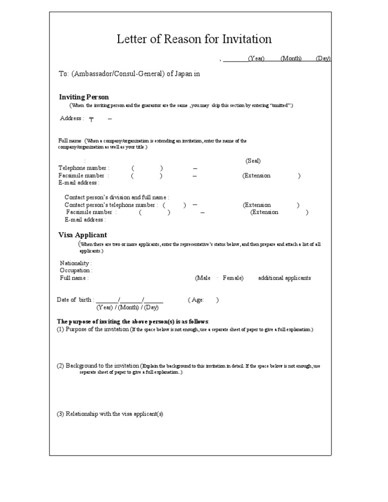 Letter of Reason For Invitation 01-16-08 | PDF