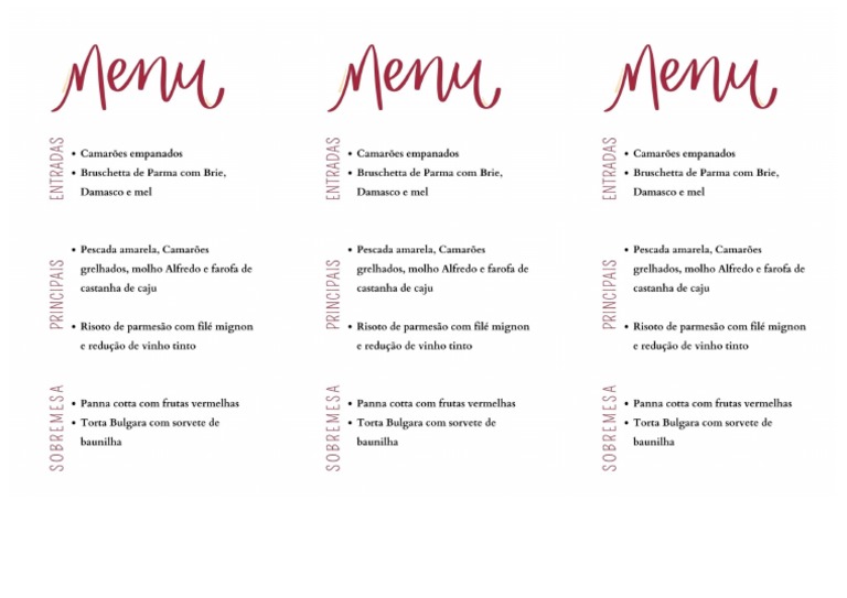 Modelo de Menu Executivo | PDF