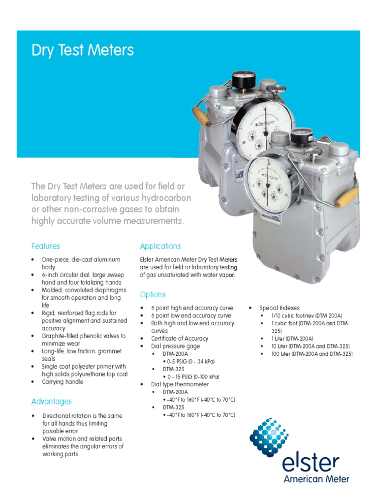 DTM Dry Test Gas Meter | PDF | Litre | Gases