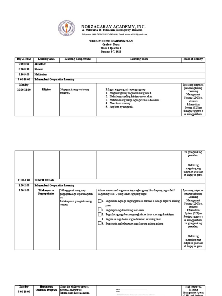 Week 6 Grade 6 A | PDF