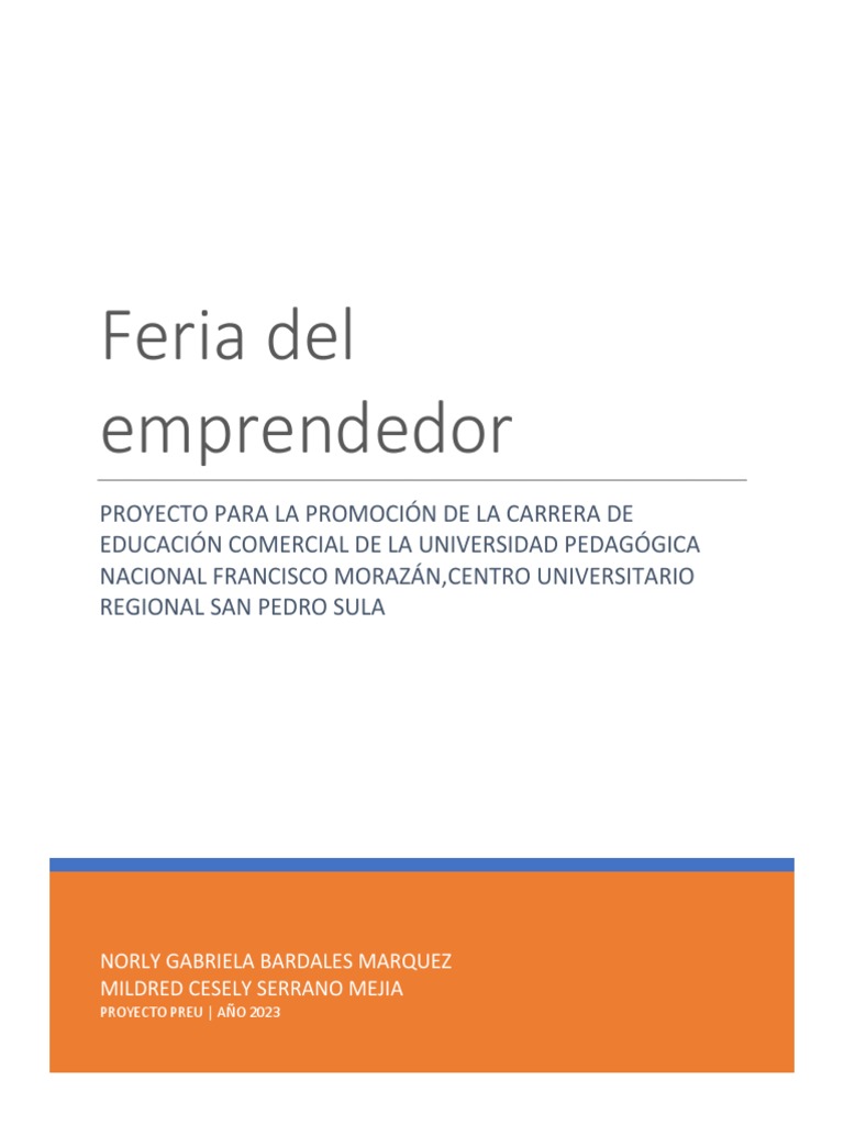 Feria Del Emprendedor para Publicar | PDF | Iniciativa empresarial