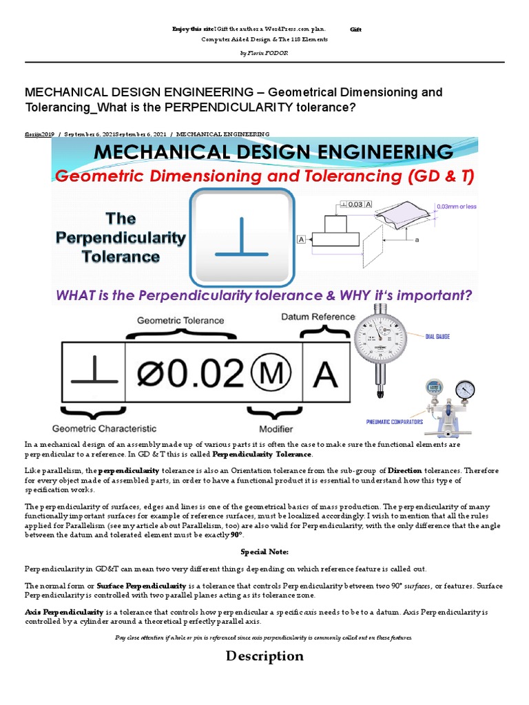 Perpendicularity Tolerance in GD&T | PDF | Science & Mathematics