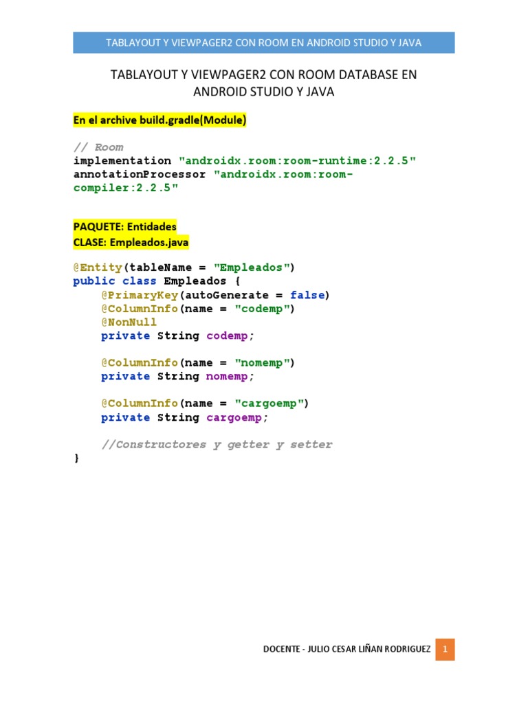 Tablayout y Viewpager2 Con Room Database en Android Studio y Java | PDF ... Tablayout y Viewpager2 Con Room Database en Android Studio y Java | PDF ...