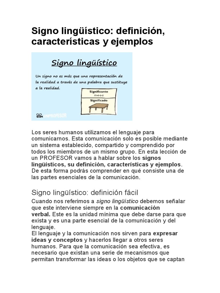 Signos Linguisticos | PDF | Comunicación | Palabra