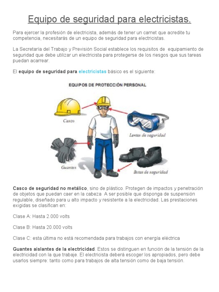 Equipo de Seguridad para Electricistas | PDF
