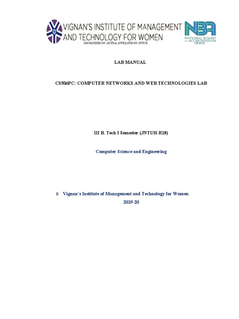 WT Lab Manual 19-20 | PDF | Transmission Control Protocol | Computer ...