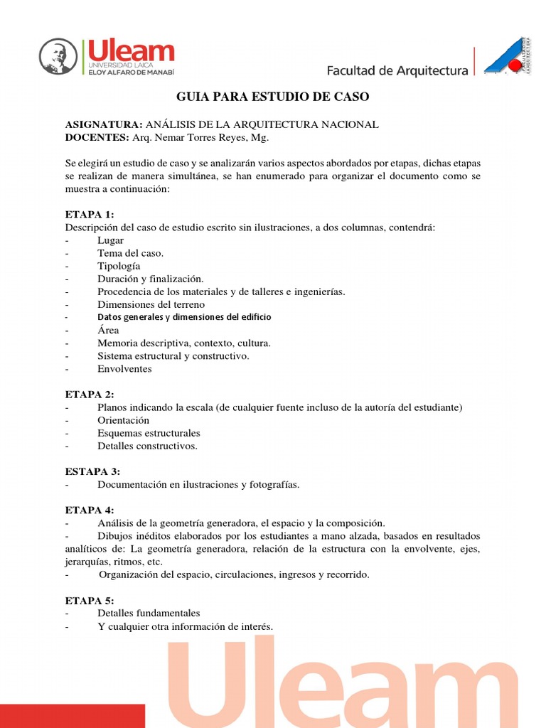 Guia para Estudio de Caso | PDF | Caso de estudio