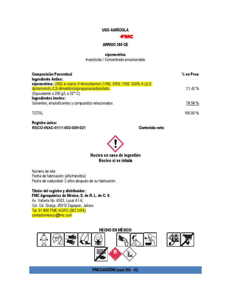 Ficha Tecnica Arrivo 200ce | PDF | Agua