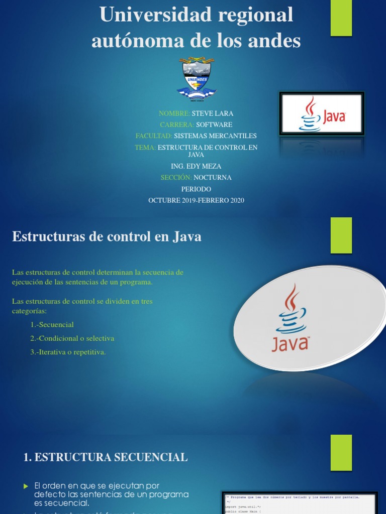 Estructura de Control de Datos en Java | PDF | Flujo de control | Java (lenguaje de programación)