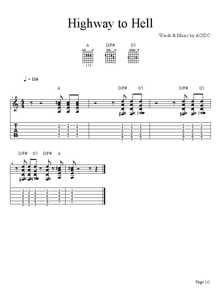 Ac DC - Highway To Hell | PDF