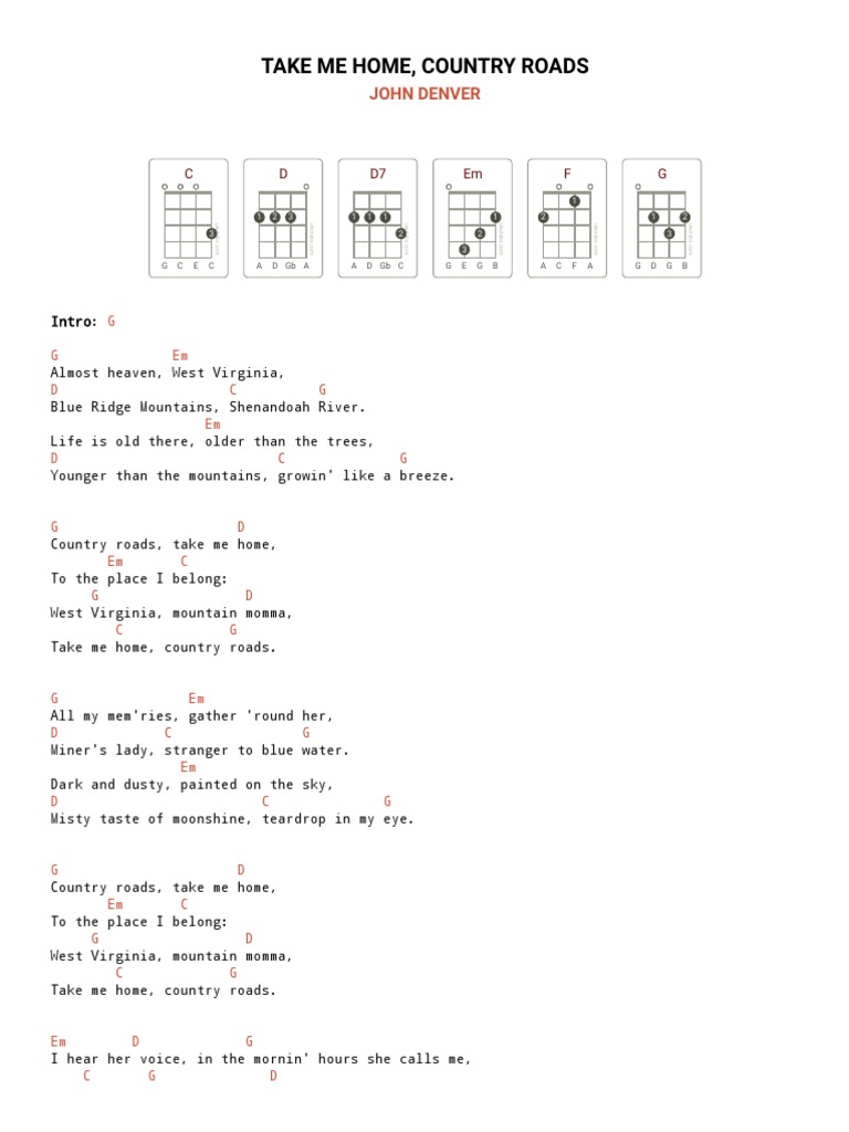 Take Me Home, Country Roads: John Denver | PDF | Songs | Number One Singles