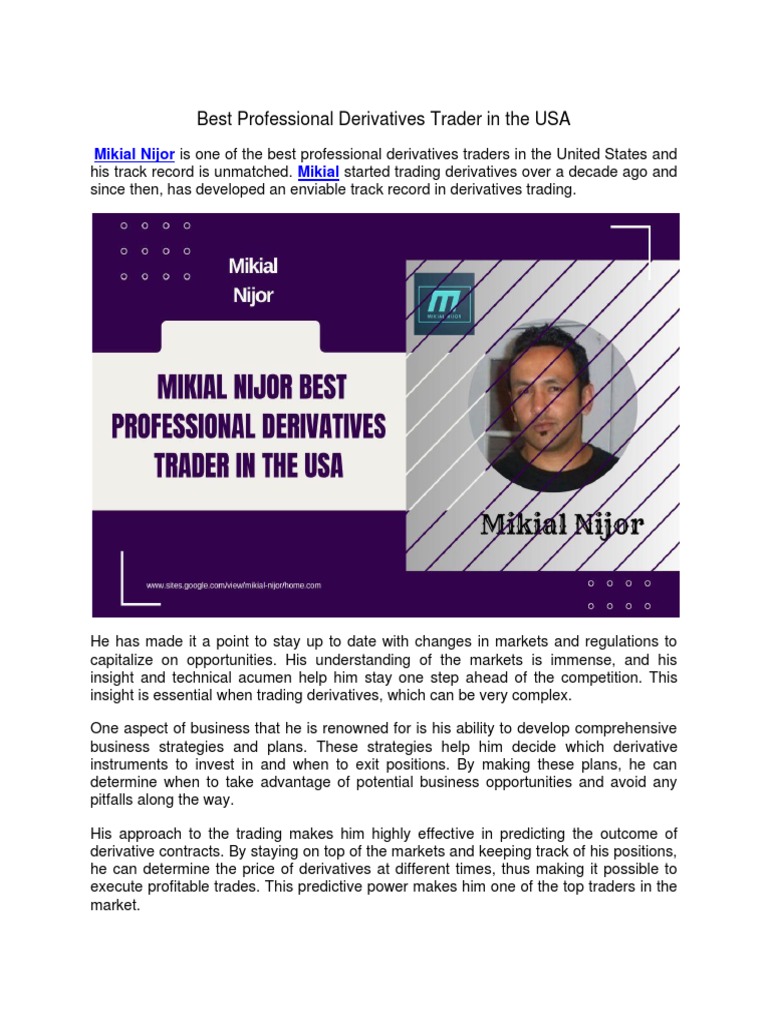 Mikial Nijor - Guide To Becoming The Best Professional Derivatives ...