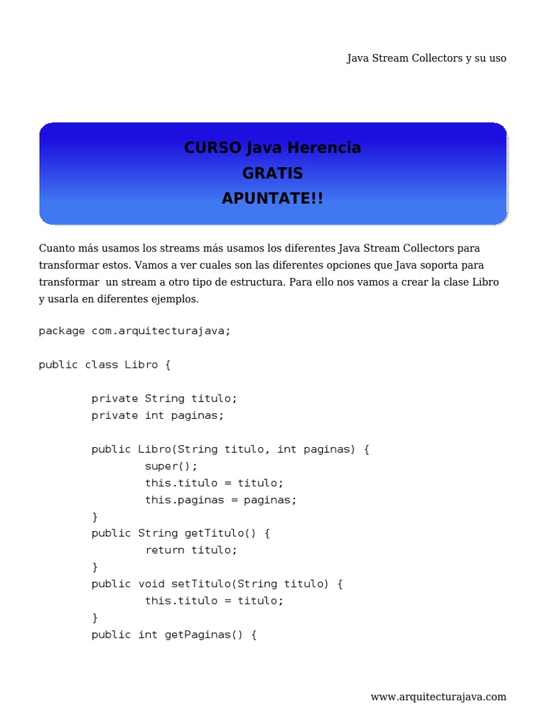 Uso de Collectors en Java 8 Streams | PDF | Java (lenguaje de ...