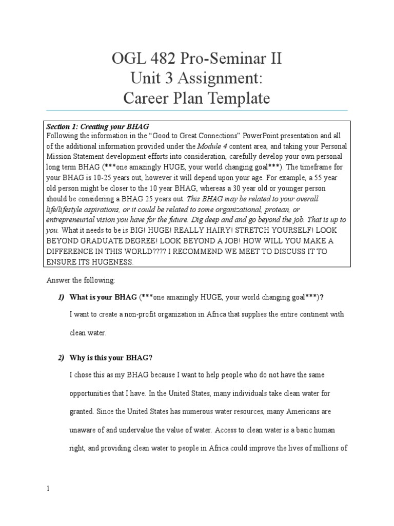 Unit 3 Module Career Plan | PDF