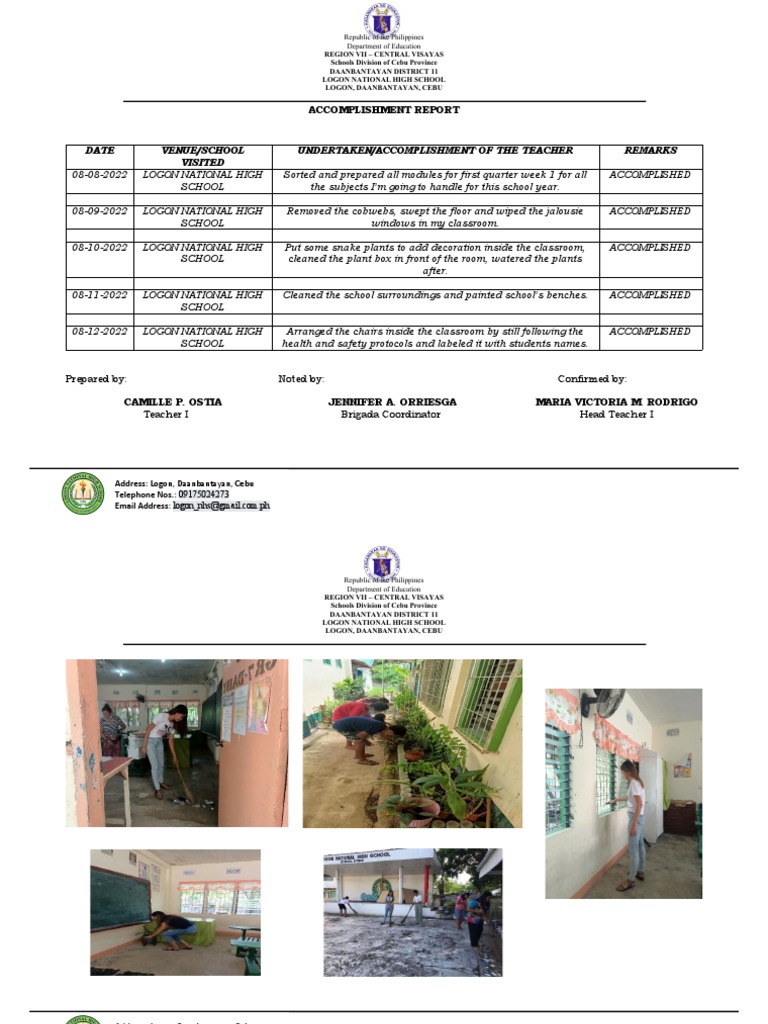 Brigada ACCOMPLISHMENT REPORT | PDF