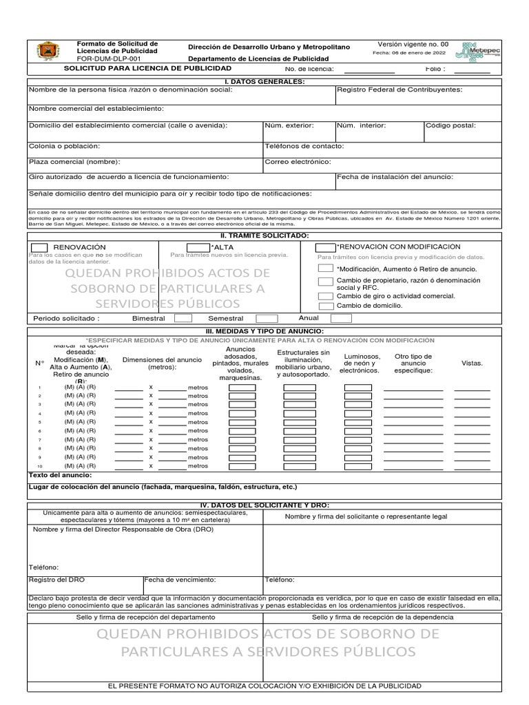 Permiso de Anuncio Publicitario | PDF | México