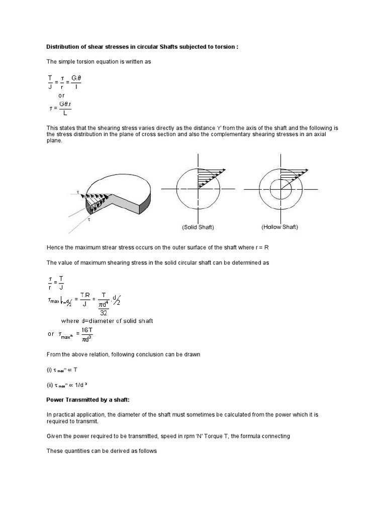 Torsion Pdf Stress Mechanics Beam Structure