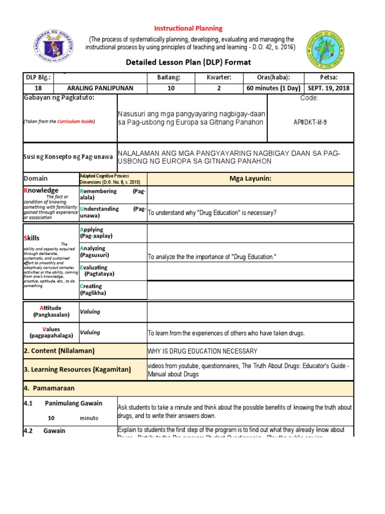WK 6 DLP 18 Drug & WK 8 DLP 24 | PDF | Learning | Knowledge