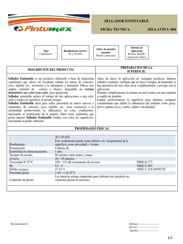 Sellador Entintable | PDF | Pintar | Hormigón