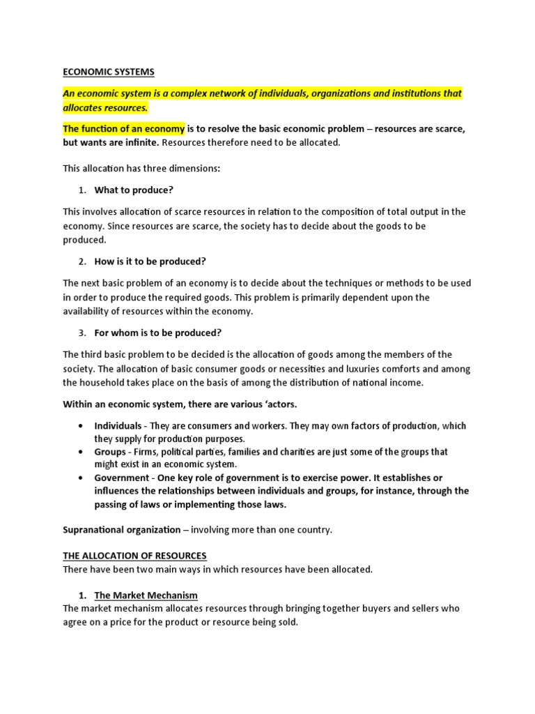 An Economic System Is A Complex Network of Individuals, Organizations ...