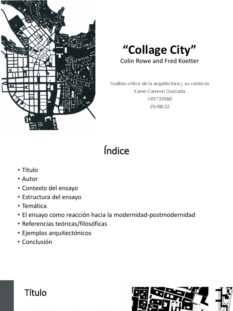 Análisis de "Collage City" y su Crítica Arquitectónica | PDF | Ensayos ...