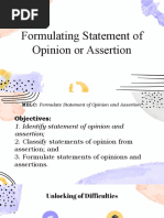 Formulating A Statement of Opinion or Assertion | PDF
