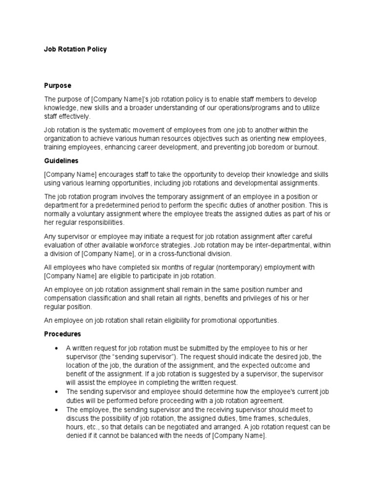 Employee Job Rotation Guide | PDF | Career & Growth