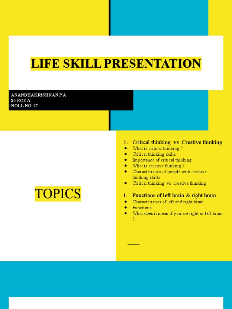 Life Skill | PDF | Critical Thinking | Thought