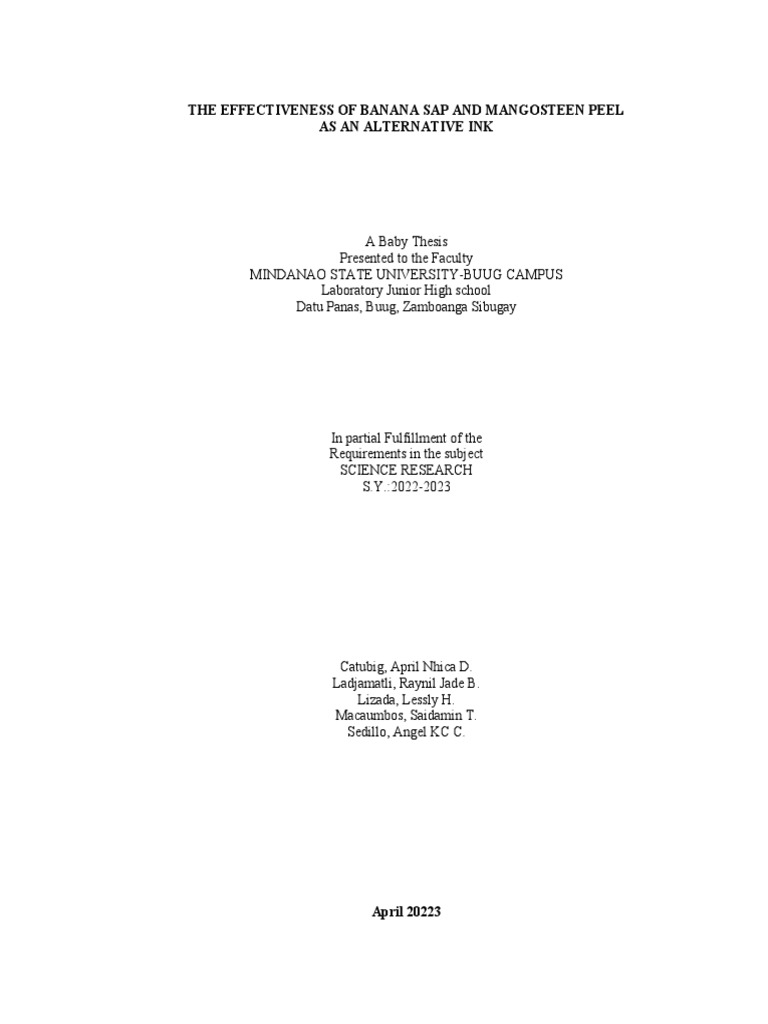 An Exploration of Banana Sap and Mangosteen Peel as Potential Natural ...
