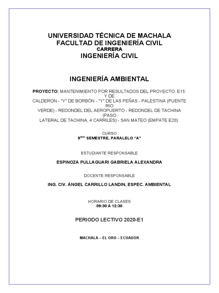 Proyecto Ambiental-Carrera de Ingenieria Civil | PDF | Entorno natural | Río