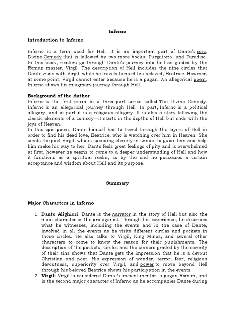 Inferno Report | PDF | Divine Comedy | Inferno (Dante)