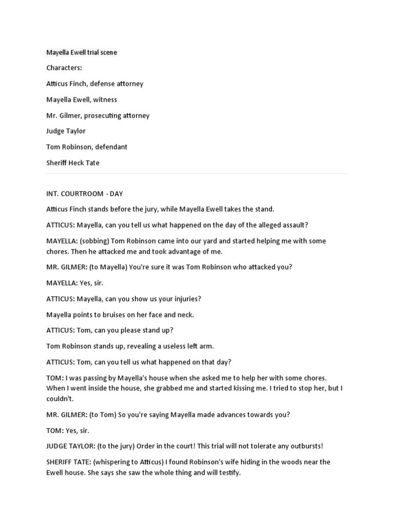 Mayella Ewell Trial Scene | PDF