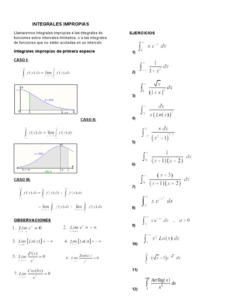 INTEGRALES IMPROPIAS (1) | PDF