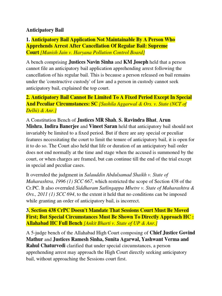 Anticipatory Bail | PDF | Bail | Public Sphere