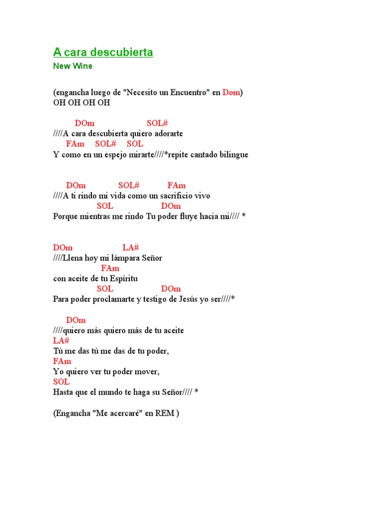 New Wine Letras y Acordes | PDF | Creencia religiosa y doctrina