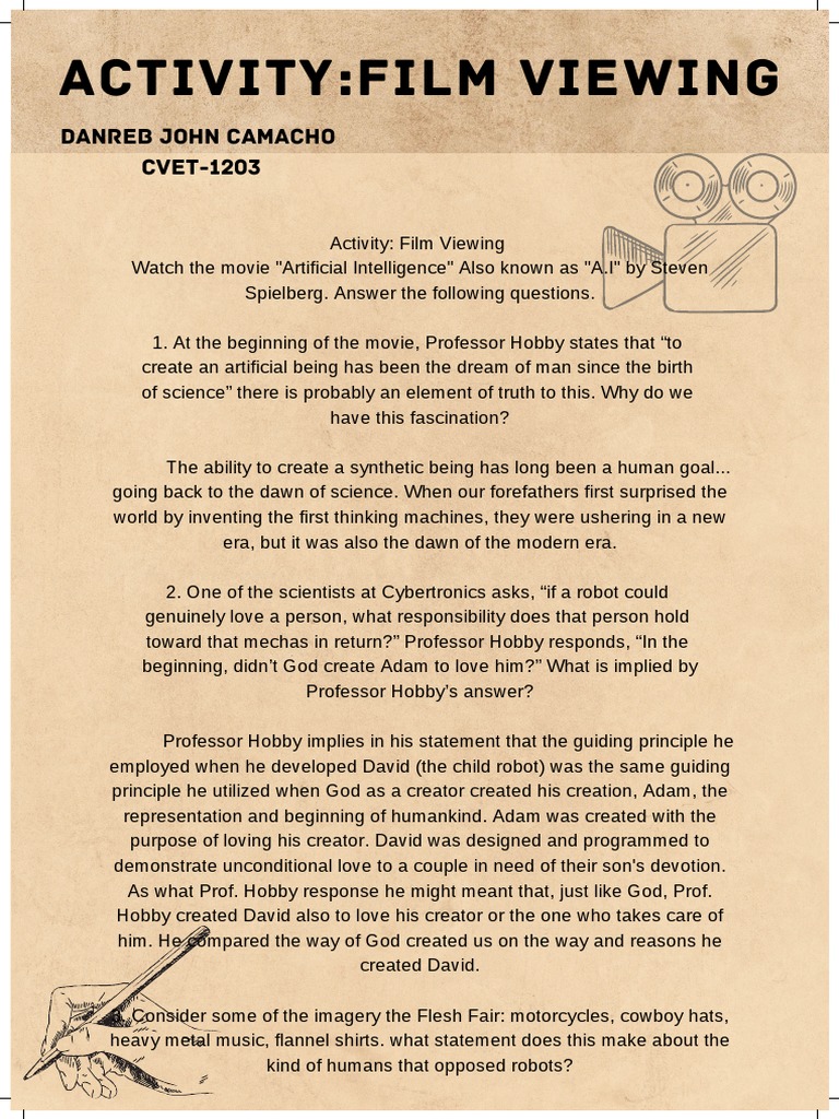 Activity7 SciTech FilmViewing CamachoDanrebJohnM | PDF | Robot | Robotics