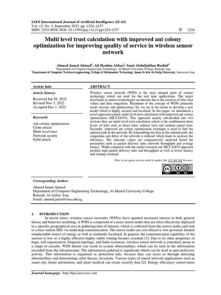 Multi Level Trust Calculation With Improved Ant Colony Optimization For ... Multi Level Trust Calculation With Improved Ant Colony Optimization For ...