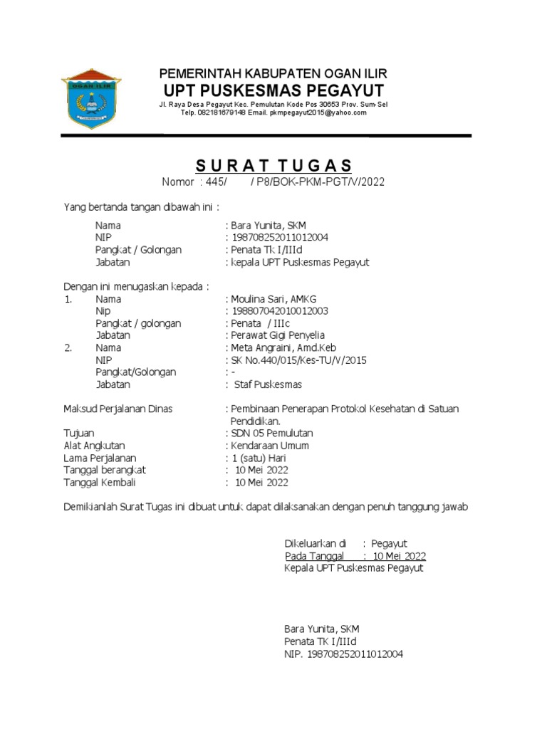 BOK Mei 2022 Surat Tugas Protokol Covid | PDF