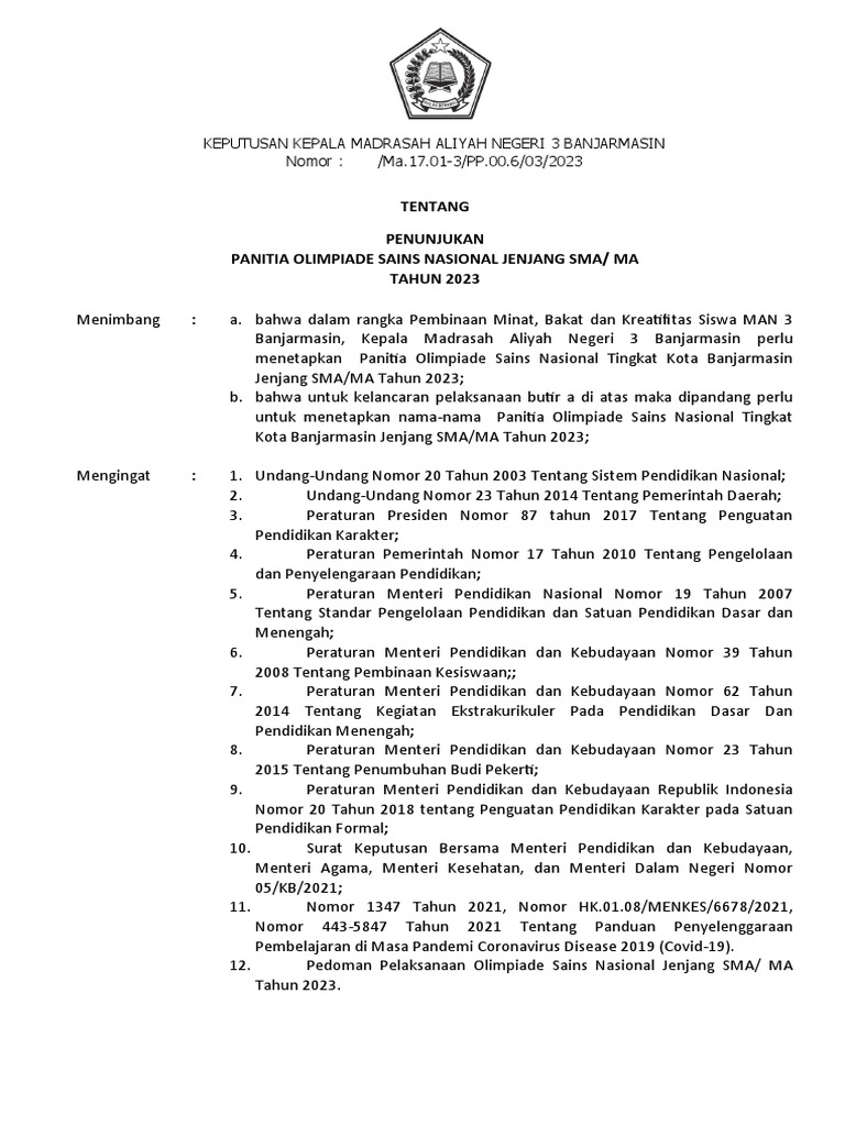 SK Panitia O2sn | PDF