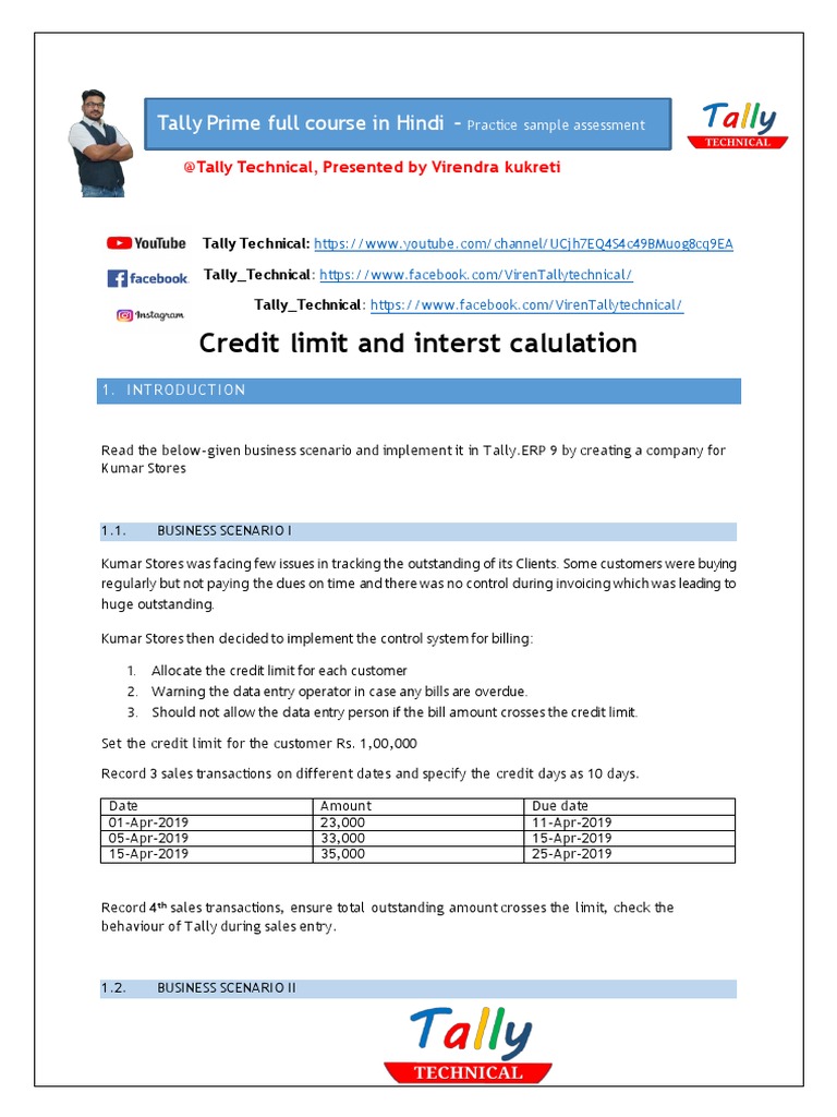 Tally | PDF | Credit | Finance & Money Management