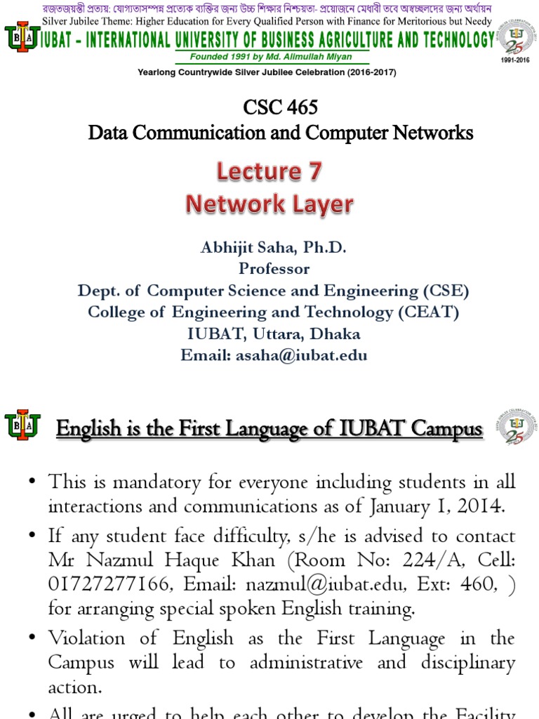 Lecture Slide Network Layer | PDF | Internet Protocols | Routing