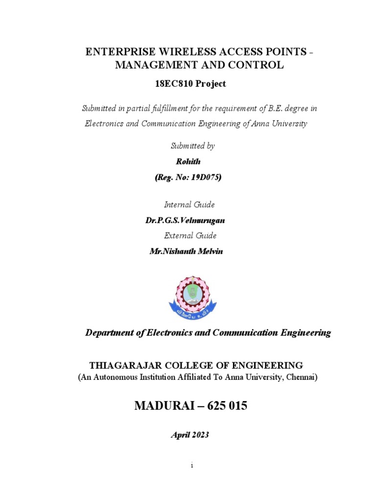 19D075 Rohith | PDF | Computer Network | Wi Fi